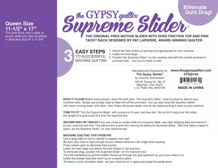Supreme Slider 11-1/2" x 17" Free Motion Slider – Quilting Mayhem