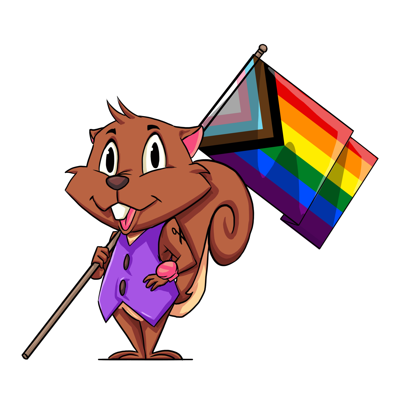 Squirrel Pride Pin – Quilting Mayhem